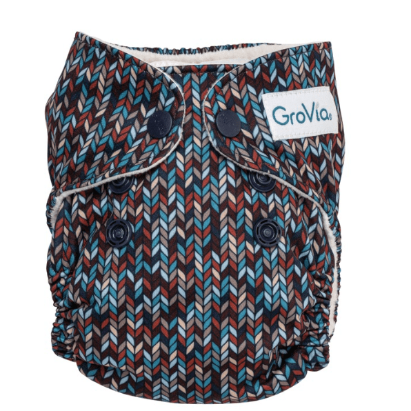 Newborn All In One Cloth Diapers - Fable Green Yarn | GroVia